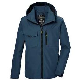 Funktionsjacke Killtec "KOS 140 BYS JCKT", Jungen, Gr. 128, blau (ocean), Obermaterial: 100% Polyester;Futter: 100% Polyester, Jacken Funktionsjacke, Wasserdichte Kids-Jacke mit verstellbarer Kapuze und Saum