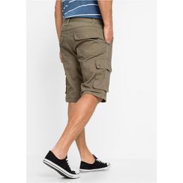 bonprix Herren Cargobermudasoliv, Gr. 58, Web, Obermaterial: 100% Baumwolle, Hosen, Cargo-Bermuda, aus Baumwolle, mit verstellbarer L&auml;nge, Regular Fit