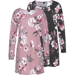 Vivance Dreams by Lascana Damen Sleepshirt, mauve + schwarz, Gr&ouml;&szlig;e 36/38