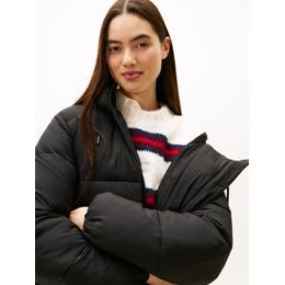 Tommy Jeans Damen Steppjacke "TJW HOODED PUFFER JACKET", schwarz, Gr. M, unifarben, Web, Obermaterial: 100% Nylon, Jacken