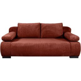 Schlafsofa Collection AB "Moritz", terrakotta, B:200cm H:85cm T:98cm, 100%Polyester, Sofas, Schlafsofa, mit Bettfunktion und Bettkasten, komfortabler Federkern