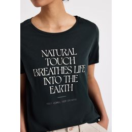 Street One Damen T-Shirt, gr&uuml;n, Gr. 34, bedruckt, Web, 50% Baumwolle, 50% Modal, Shirts, mit Materialmix