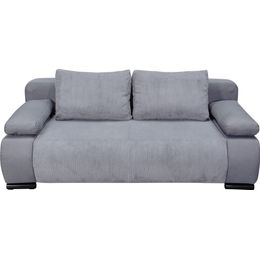 Schlafsofa Collection AB "Moritz", grau (hellgrau), B:200cm H:85cm T:98cm, 100%Polyester, Sofas, Schlafsofa, mit Bettfunktion und Bettkasten, komfortabler Federkern