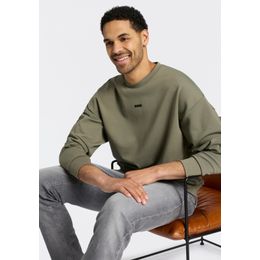 Sweatshirt BOSS Green "Stenson", Herren, Gr. L, schwarz beige257, Sweatware, Obermaterial: 62% Baumwolle, 33% Polyester, 5% Elasthan, oversize normal, Rundhals, B&uuml;ndchen, Sweatshirts Sweatshirt, oversize fit, Rundhalsausschnitt
