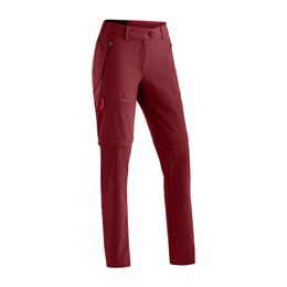 Outdoorhose Maier Sports "Nata Zip Loop", Damen, Gr. 48, Normalgr&ouml;&szlig;en, weinrot, 100% Polyester, Hosen Outdoorhose, Damen Zip-Off Wanderhose, atmungsaktive Trekkinghose, Regular Fit