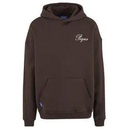 Kapuzensweatshirt PEQUS "PEQUS PEQUS Handwritten Logo Hoodie", Herren, Gr. XL, braun, 100% Baumwolle, Sweatshirts