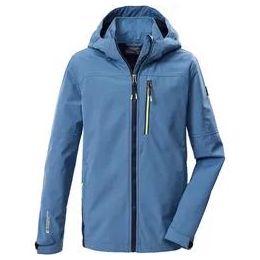 Softshelljacke Killtec "KOS 143 BYS SFTSHLL JCKT", Jungen, Gr. 176, blau, Oberseite: 100% Polyester;R&uuml;ckseite: 100% Polyester;Futter: 100% Polyester, Jacken Softshelljacke, Winddichte, wasserabweisende Softshelljacke mit Karomuster
