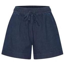 Shorts oxmo "Jeansshorts OXLillith", Damen, Gr. 38, N-Gr, blau (dunkelblau denim), Obermaterial: 98% Baumwolle CO. 2% Elasthan EL., Hosen Shorts