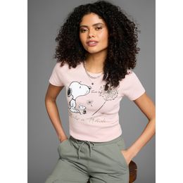 Kurzarmshirt Kangaroos, Damen, Gr. 40/42, rosa, Rippware, Obermaterial: 100% Baumwolle, bedruckt, meliert, metallic, Basic h&uuml;ftbedeckend, Rundhals, Shirts Kurzarmshirt, sehr figurbetonte Passform, bedruckte, melierte und metallic Optik, Topseller