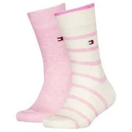 Socken Tommy Hilfiger "TH KIDS SOCK BRETON STRIPE", Damen, Gr. 27-30, pink, Baumwollmischung, normal, Socken Socken