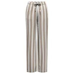 Schlupfhose Only "ONLGOA MW LINEN BL PULL-UP PANT CC PNT", Damen, Gr. M, L&auml;nge 32, cloud dancer stripes:oxford tan, Web, Obermaterial: 70% Viskose, 30% Leinen, gestreift, regular fit lang, Hosen Schlupfhose, mit Leinen