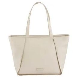 Marc O'Polo Shopper "Vera", Damen, Gr. B/H/T: 27cm x 48cm x 11cm, creme, Polyester, MARC O'POLO ACCESSORIES, unifarben, Taschen Shopper, gro&szlig;e Einkaufstasche, Umh&auml;ngetasche mit Rei&szlig;verschluss