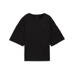 Puma Damen T-Shirt "HER OVERSIZED TEE", schwarz, Gr. L, unifarben, Jersey, Obermaterial: 100% Baumwolle, Shirts, Kurzarm, f&uuml;r Sport und Freizeit, mit