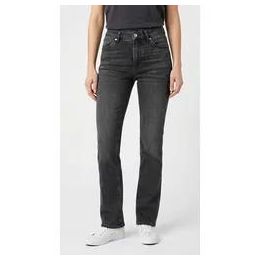 Straight-Jeans MAC "MACMELANIE", Damen, Gr. 48, L&auml;nge 30, grau basic, Denim/Jeans, Obermaterial: 77% Baumwolle, 10% Polyester, 10% Viskose, 3% Elasthan, straight fit kn&ouml;chellang, Jeans Straight-Jeans, Sportives Naht-Detail am Tascheneingriff