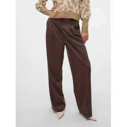 V&eacute;ro Moda VERO MODA Damen Anzughose "VMNILA MW LOOSE DAD PANT NOOS", braun, Gr. 40, unifarben, Web, Obermaterial: 80% Polyester, 18% Viskose, 2% Elasthan, Hosen