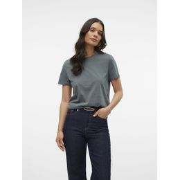 V&eacute;ro Moda VERO MODA Damen Kurzarmshirt "VMPAULINA SS T-SHIRT GA JRS NOOS", gr&uuml;n, Gr. XL, unifarben, Jersey, Obermaterial: 100% Baumwolle, Shirts, Baumwolle,