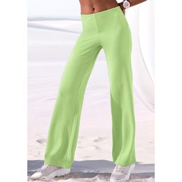 active by Lascana Sporthose LASCANA ACTIVE, Damen, Gr. XS (32/34), N-Gr, lime, Trikot, Obermaterial: 67% Polyester, 28% Modal, 5% Elasthan, unifarben, bequem lang, Hosen Sporthose, aus elastischer Rippstruktur