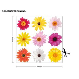 Bilderwelten Wandtattoo Blumen modern selbstklebend Wandaufkleber - Bl&uuml;ten Set - Wandsticker Wohnzimmer Schlafzimmer