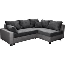 Ecksofa Collection AB "Parma L-Form", grau (anthrazit), B:224cm H:42cm T:161cm, 100%Polyester, Sofas, Ecksofa, mit Schlaffunktion und Bettkasten, inklusive Kissen, Bonellfederkern