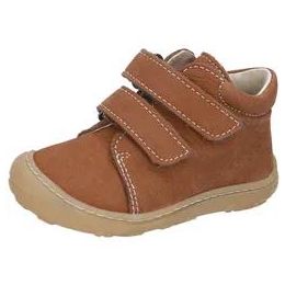 Lauflernschuh Pepino BY RICOSTA "CHRISY W WMS: Weit", Baby, Gr. 22, curryfarben, Leder, Schuhe Lauflernschuh, Klettschuh, herausnehmb. Innensohle, Gr&ouml;&szlig;enschablone zum Download