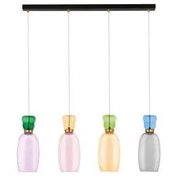 NOVA LUCE Pendelleuchte "PLUMA", gr&uuml;n, gelb, pink, blau, lila, rauch, 4, H: 147cm, 1 Stk., Leuchten, Pendelleuchte