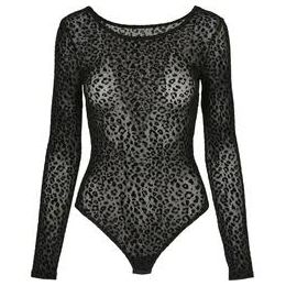 Body Urban Classics "Urban Classics Damen Ladies Flock Lace Body", Damen, Gr. M, US-Gr&ouml;&szlig;en, schwarz, 94% Polyamid, 6% Elasthan, Bodys Body