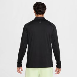Laufshirt Nike "M NK DF STRIDE HZ MIDLAYER", Herren, Gr. L, schwarz, reflective silv, Obermaterial: 88% Polyester, 12% Elasthan, normal, Rundhals, Shirts Laufshirt