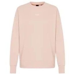 Sweatshirt BOSS ORANGE "Eteia Premium Damenmode", Damen, Gr. S, light, pastel pink 684, Strick, Obermaterial: 100% Baumwolle, unifarben, oversize, Rundhals, B&uuml;ndchen, Sweatshirts Sweatshirt, oversized, Rundhals, mit BOSS Logo