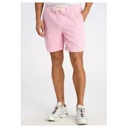 Shorts LINDBERGH "Freizeitshorts Relaxed Fit", Damen, Gr. L, rosa (lavender pink), Obermaterial: 100% Baumwolle, unifarben, relaxed fit, Hosen Shorts