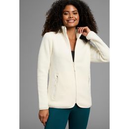 Polarino Damen Fleecejacke, wei&szlig;, Gr. 34, Fellimitat, unifarben, Fleece, Obermaterial: 100% Polyester, Jacken, aus Teddy-Fleece, &Uuml;bergangsjacke