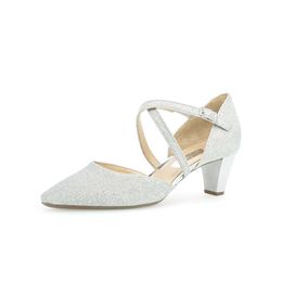 Spangenpumps Gabor "Spangenpumps", Damen, Gr. 37,5, silber, Schuhe Spangenpumps