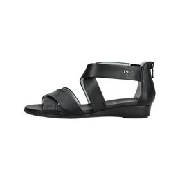 Nero Giardini Damen Riemchensandale "Nero Giardini Sandalen Leder", Gr. 37, schwarz, Leder, Schuhe