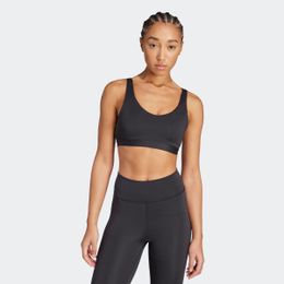Damen Sport-BH "ALL ME ESSENTIALS SPORT-BH, MITTLERE BELASTUNG", adidas Performance, Gr. L, schwarz, Obermaterial: 85% Polyester, 15% Elasthan, BHs