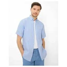 Kurzarmhemd Brax "Style DAN", Herren, Gr. 3XL, Normalgr&ouml;&szlig;en, mittelblau, Web, 100% Leinen, Hemden