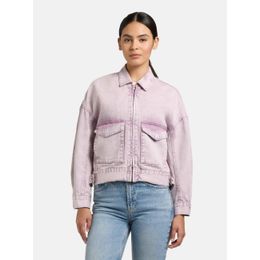 Khujo Damen Hemdjacke "Nelina"violet, Gr. XL, Material: 100% Baumwolle, Jacken, Oversize Jeansjacke