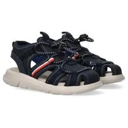 Sandale Tommy Hilfiger, M&auml;dchen, Gr. 27, blau, Synthetik, Textil, Schuhe Sandale, Trekking Schuh, Sommerschuh mit praktischem Schnellverschluss