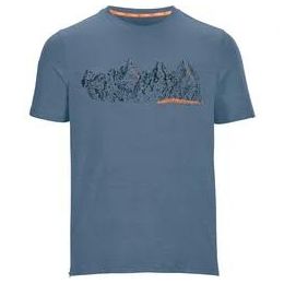 T-Shirt Killtec "MN TSHRT C", Herren, Gr. S, denim, Obermaterial: 92% Polyester, 8% Elasthan, Rundhals, Shirts T-Shirt, Schnelltrocknendes Herren T-Shirt mit Berg-Print und Melange-Optik