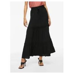 Maxirock Vila "VIMESA HW MAXI SKIRT - NOOS", Damen, Gr. 40, schwarz, Web, Obermaterial: 100% Viskose, unifarben, regular fit lang, R&ouml;cke Maxirock, mit R&uuml;schen