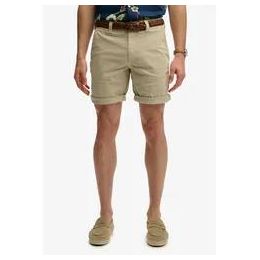 Chinoshorts Superdry "UTILITY CHINO SHORT", Herren, Gr. 34, N-Gr, overcast beige, Web, Obermaterial: 98% Baumwolle, 2% Elasthan, unifarben, relaxed fit knielang, Hosen Chinoshorts