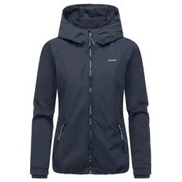 Outdoorjacke Ragwear "Dizzie A YOUMODO", Gr. 5XL (50), navy, Material: 68% Baumwolle, 32% Nylon, regular fit h&uuml;ftbedeckend, hoch geschlossener Ausschnitt, &Auml;rmel ohne &Auml;rmelschlitz elastischer Bund mit innenliegendem Gummizug, Jacken Outdoorjacke, Leichte &Uuml;bergangsjacke mit gro&szlig;er Kapuze