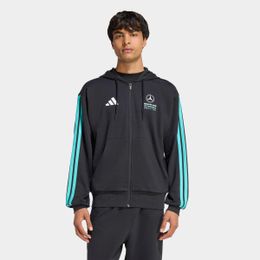 Kapuzensweatshirt adidas Performance "MERCEDES - AMG PETRONAS FORMULA 1 TEAM DNA", Herren, Gr. 3XL, schwarz, semi mint rush, Obermaterial: 55% Baumwolle, 36% Polyester, 9% Viskose, angesetztes B&uuml;ndchen, Sweatshirts Kapuzensweatshirt