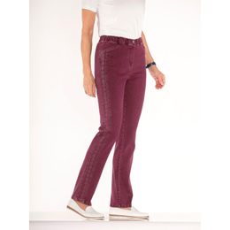Bequeme Jeans Classic Basics, Damen, Gr. 255, Extrakurzgr&ouml;&szlig;en, rot (bordeaux), 81% Baumwolle, 17% Polyester, 2% Elasthan, unifarben, lang, Jeans