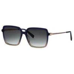 Sonnenbrille BRENDEL EYEWEAR "Modell 907051", Damen, blau, beige, leicht gl&auml;nzend, mehrfarbig, Sonnenbrillen Sonnenbrille, Form Karree/Eckig, Logoschriftzug auf B&uuml;gel, Kombifassung