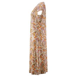 Peter Hahn - Kleid mit V-Ausschnitt, orange, Gr. 40 / M