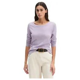 Marc O'Polo Langarmshirt MARC O'POLO "aus weichem Baumwoll-Single-Jersey", Damen, Gr. XS, dusty lavender, Obermaterial: 100% Baumwolle, unifarben, Basic, regular fit, U-Boot-Ausschnitt, Rippb&uuml;ndchen, Shirts Langarmshirt