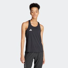 Lauftop adidas Performance "ADIZERO E TANK", Damen, Gr. M, schwarz, Obermaterial: 100% Polyester, Rundhals, Tops Lauftop
