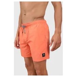Badeshorts Brunotti "HESTER MEN SWIM SHORTS", Herren, Gr. M, N-Gr, melon, Obermaterial: 100% Polyester. Futter: 100% Polyester, Badehosen Badeshorts, mit Taschen, sportliche Schnittform, schnelltrocknendes Material
