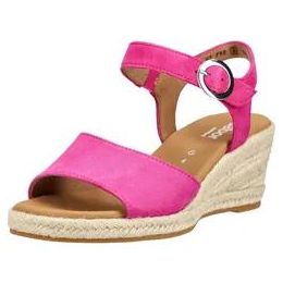 Keilsandalette Gabor COMFORT "Gabor Comfort Sandalen Leder", Damen, Gr. 37,5, pink, Leder, Schuhe