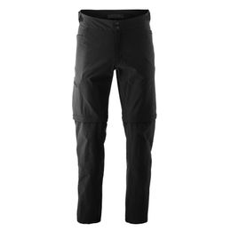 Fahrradhose Gonso "Adventure Pants Zip Off M", Herren, Gr. S, Normalgr&ouml;&szlig;en, schwarz, 90% Polyamid, 10% Elasthan, Hosen Fahrradhose, Herren Zip-Off Radhose mit Sitzpolster, Hose zur Shorts abzippbar
