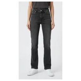 Straight-Jeans MAC "MACMELANIE", Damen, Gr. 38, L&auml;nge 32, grau basic, Denim/Jeans, Obermaterial: 77% Baumwolle, 10% Polyester, 10% Viskose, 3% Elasthan, straight fit kn&ouml;chellang, Jeans Straight-Jeans, Sportives Naht-Detail am Tascheneingriff